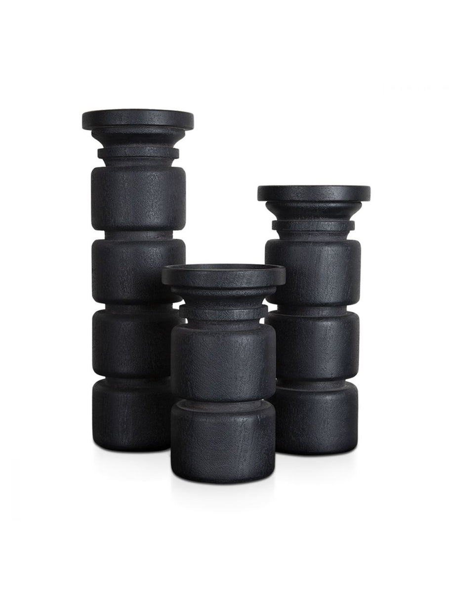 Pastoral Wooden Pillar Holder | Rustic Home Accent | IAAH